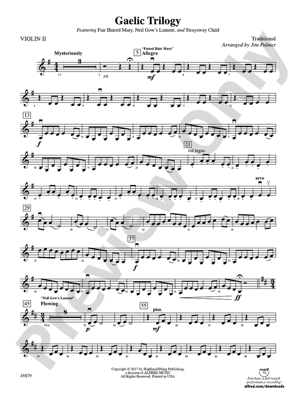 Gaelic Trilogy: 2nd Violin: 2nd Violin Part - Digital Sheet Music Download