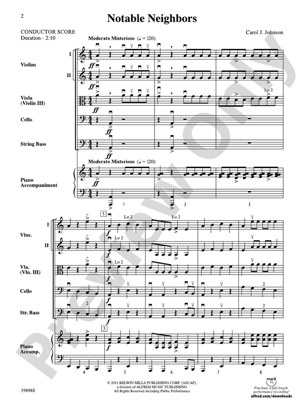 Notable Neighbors: String Orchestra Conductor Score & Parts: Carol J ...