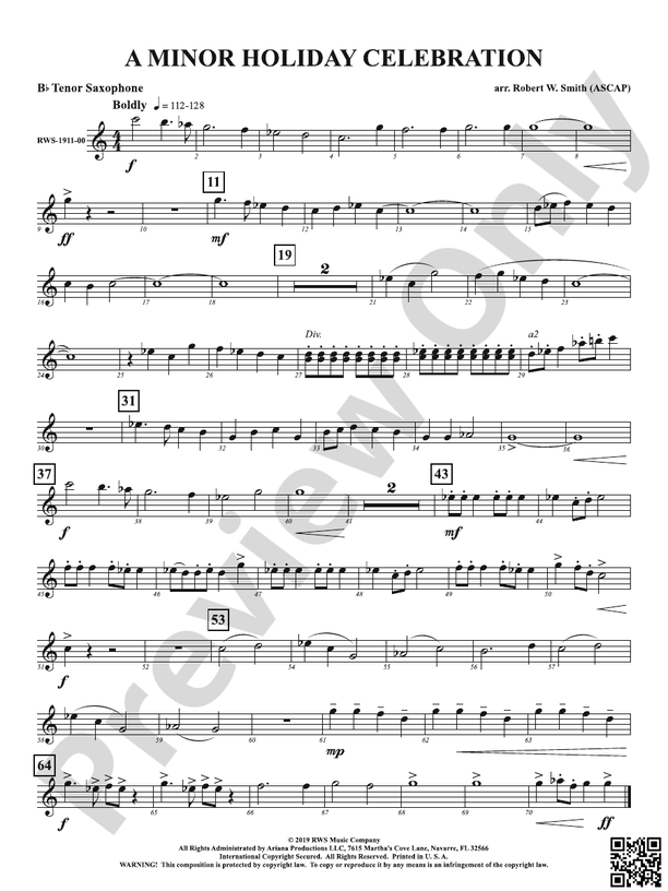 A Minor Holiday Celebration: B-flat Tenor Saxophone: B-flat Tenor ...