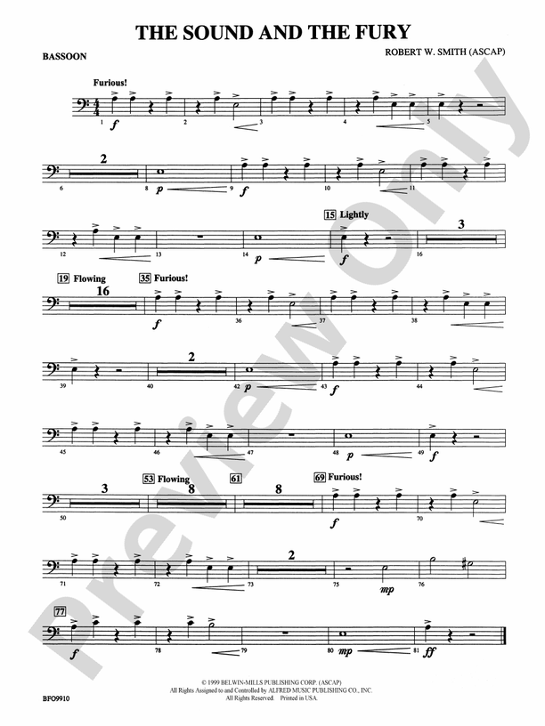 The Sound and the Fury: Bassoon: Bassoon Part - Digital Sheet Music ...