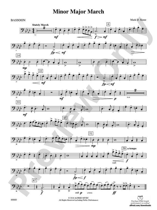 Minor Major March Bassoon Bassoon Part Digital Sheet Music Download