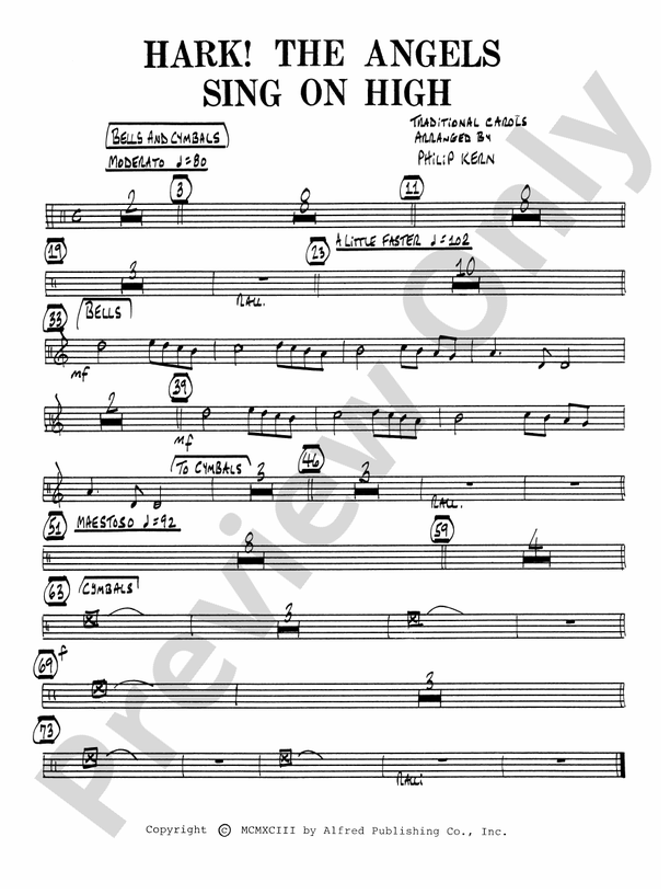 Hark! The Angels Sing on High: Bells: Bells Part - Digital Sheet Music ...
