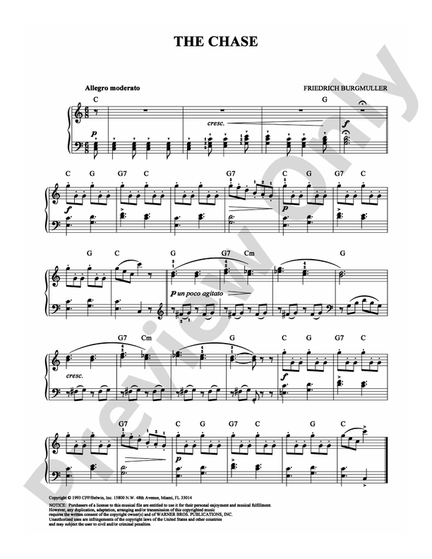 The Chase: Piano: Friedrich Burgmuller - Digital Sheet Music Download