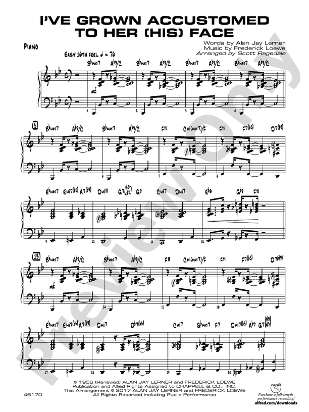 I've Grown Accustomed to Her (His) Face: Piano Accompaniment: Piano ...