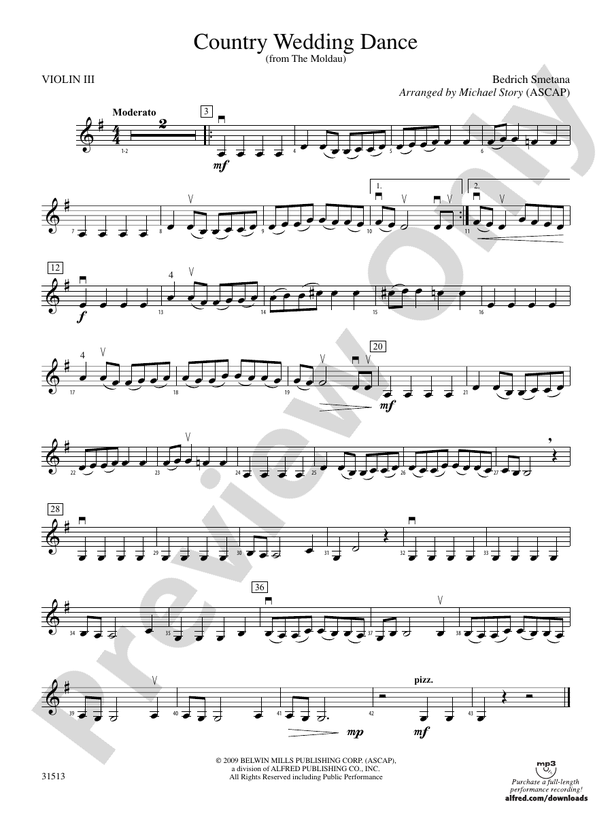 Country Wedding Dance (from The Moldau): 3rd Violin (Viola [TC]): 3rd ...