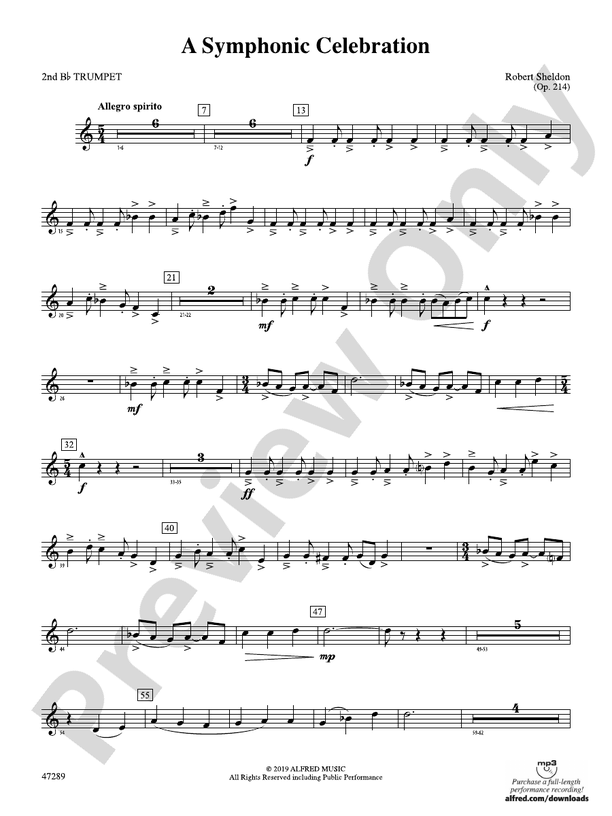 A Symphonic Celebration: 2nd B-flat Trumpet: 2nd B-flat Trumpet Part - Digital Sheet Music Download