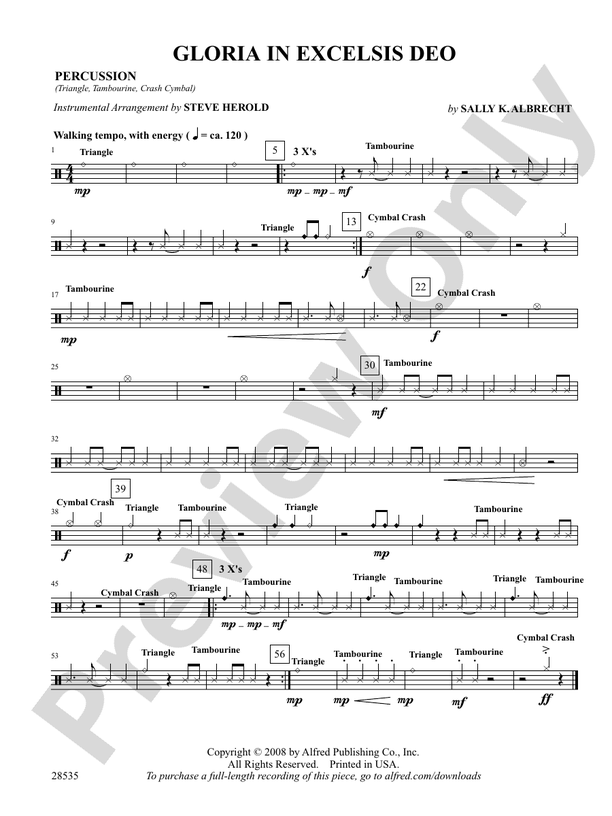 Gloria in Excelsis Deo: 1st Percussion: 1st Percussion Part - Digital ...