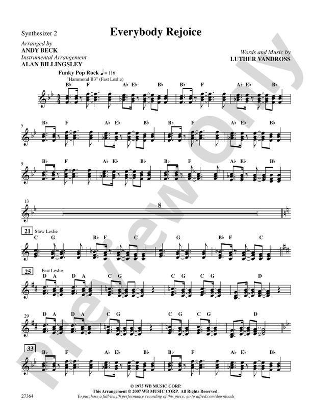 Everybody Rejoice (from The Wiz): 2nd Synthesizer: 2nd Synthesizer Part ...