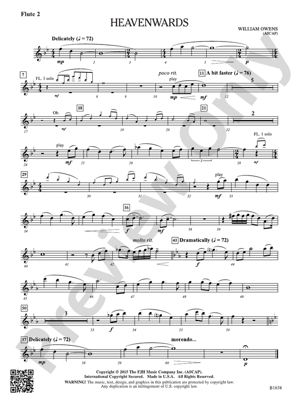 Heavenwards: Flute 2: Flute 2 Part: William Owens - Digital Sheet Music ...