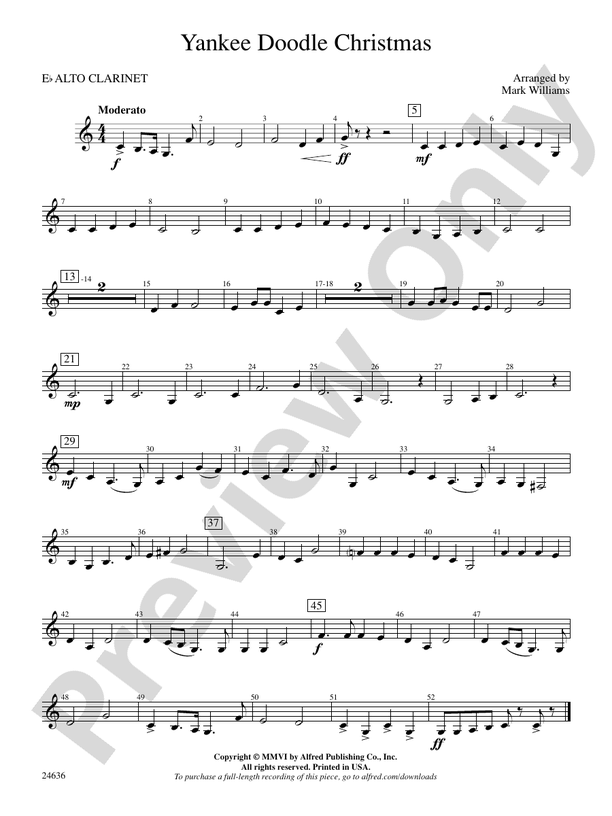 Yankee Doodle Christmas: E-flat Alto Clarinet: E-flat Alto Clarinet ...
