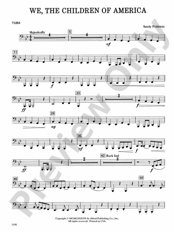 We, the Children of America: Tuba: Tuba Part - Digital Sheet Music Download