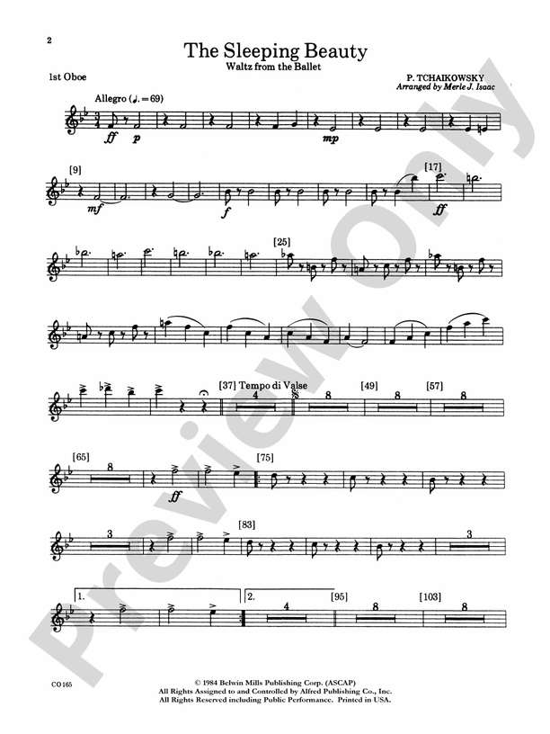 Sleeping Beauty (Waltz from the Ballet): Oboe: Oboe Part - Digital ...