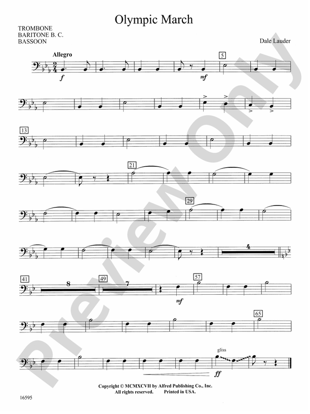 Olympic March: 1st Trombone: 1st Trombone Part - Digital Sheet Music ...