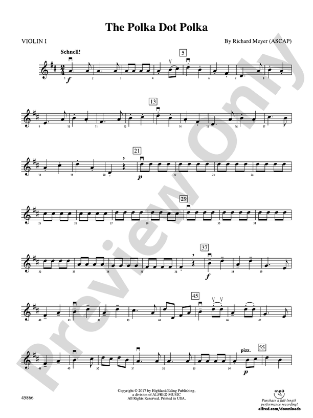 The Polka Dot Polka: 1st Violin: 1st Violin Part - Digital Sheet Music ...