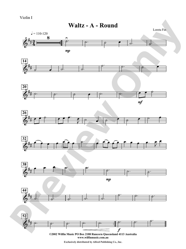Waltz-A-Round: 1st Violin: 1st Violin Part - Digital Sheet Music Download