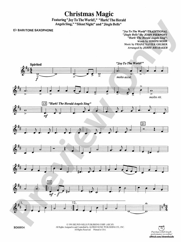 Christmas Magic: E-flat Baritone Saxophone: E-flat Baritone Saxophone Part - Digital Sheet Music ...