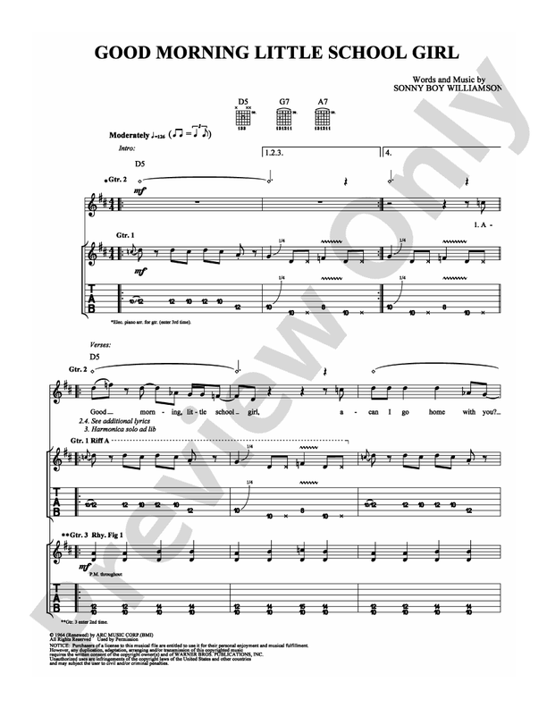 Good Morning Little School Girl: Guitar TAB: Jonny Lang - Digital Sheet ...