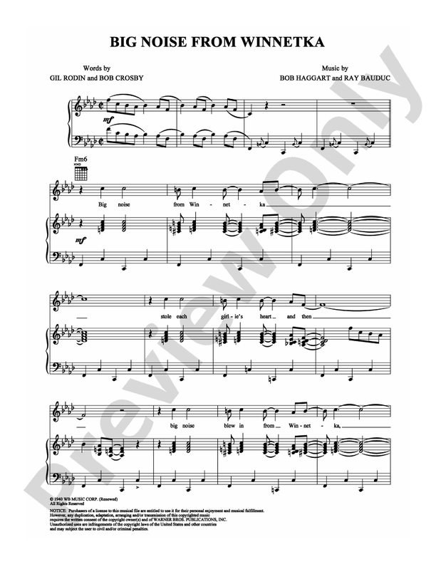 Big Noise from Winnetka: Piano/Vocal/Chords: Ray Bauduc - Digital Sheet Music Download