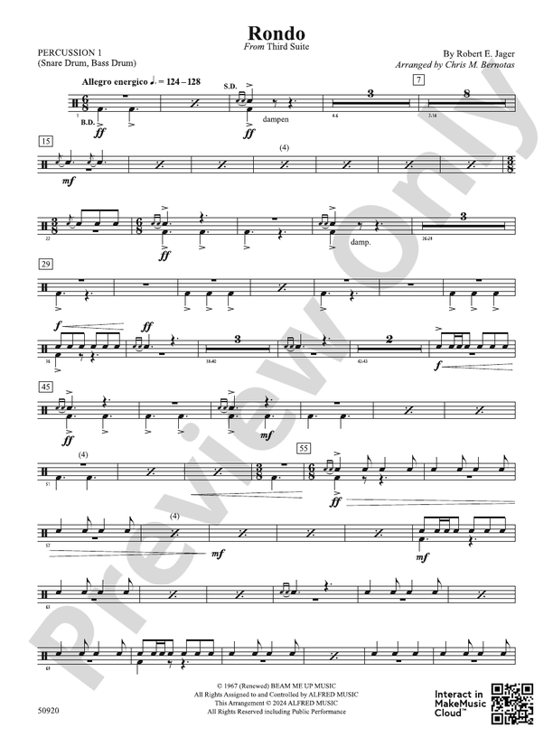 Rondo: 1st Percussion: 1st Percussion Part - Digital Sheet Music Download