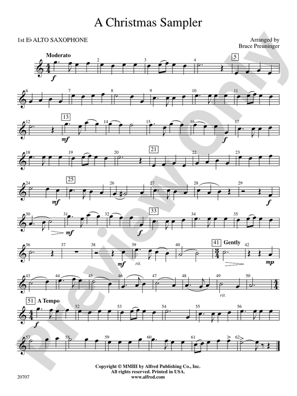 A Christmas Sampler: E-flat Alto Saxophone: E-flat Alto Saxophone Part ...