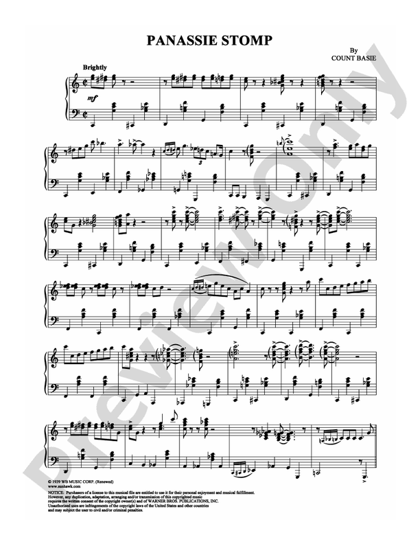 Panassie Stomp: Piano: Count Basie - Digital Sheet Music Download