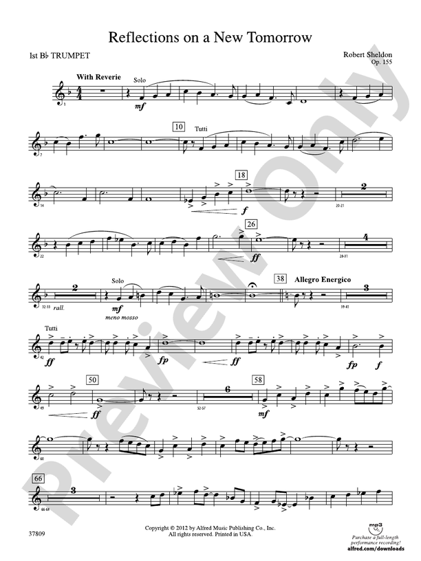 Reflections on a New Tomorrow: 1st B-flat Trumpet: 1st B-flat Trumpet ...