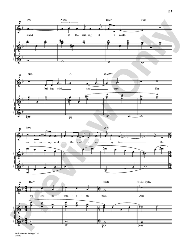 I'd Rather Be Sailing (From "A New Brain"): Voice: William Finn - Digital Sheet Music Download