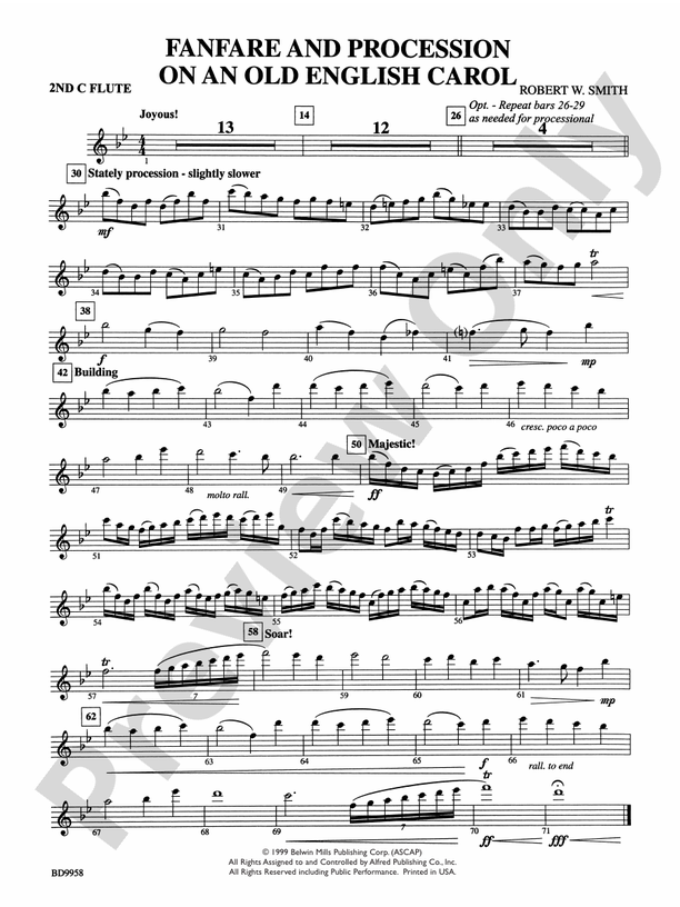 Fanfare and Processional on an Old English Carol: 2nd Flute: 2nd Flute ...