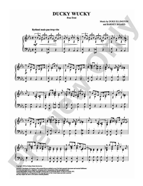 Ducky Wucky: Piano: Duke Ellington - Digital Sheet Music Download