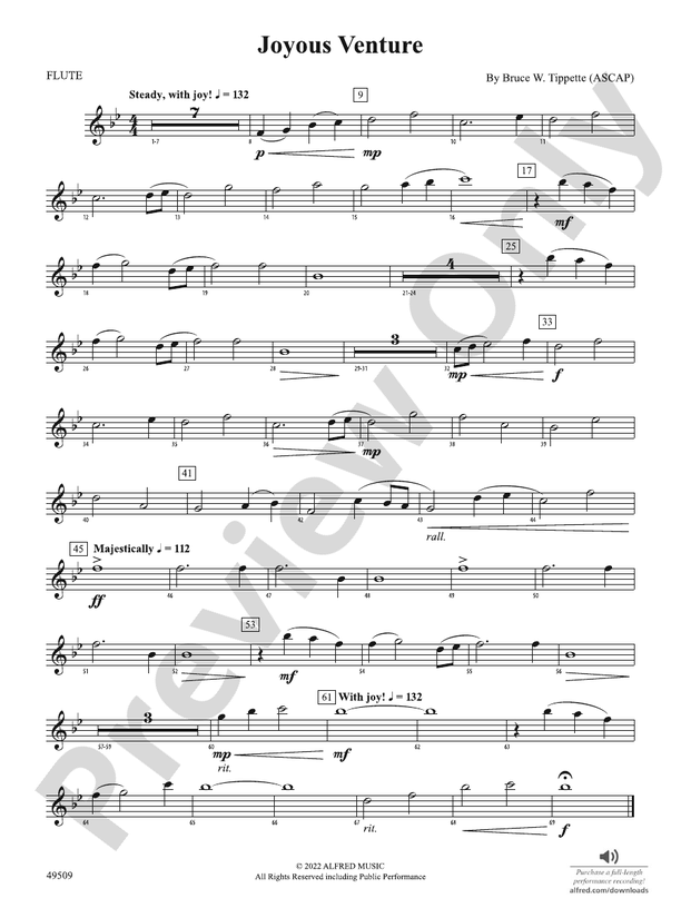 Joyous Venture: Flute: Flute Part - Digital Sheet Music Download
