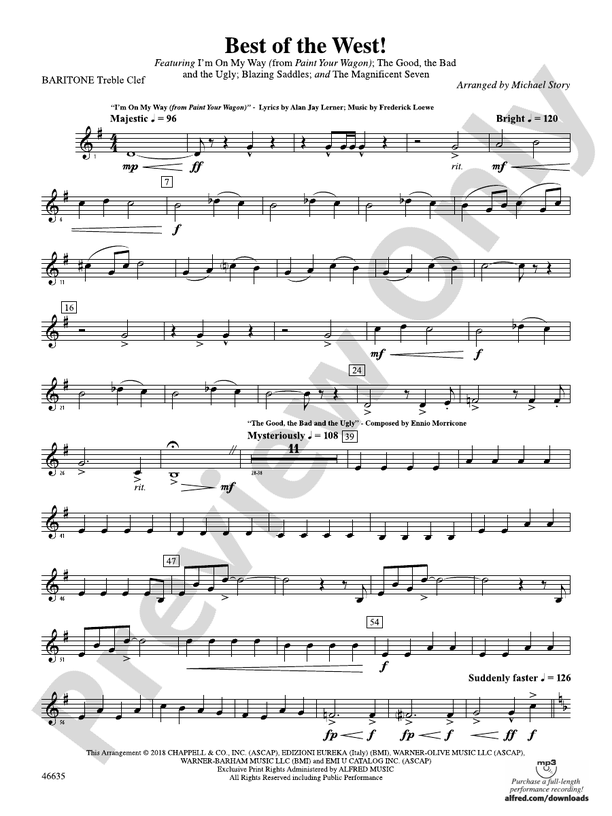 Best of the West!: Baritone T.C.: Baritone T.C. Part - Digital Sheet ...