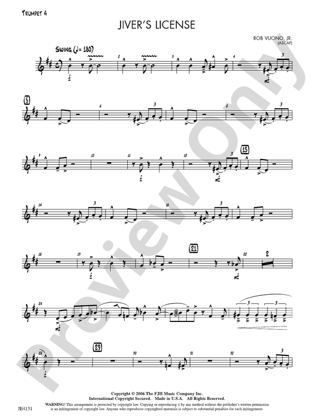 Jiver's License: Trumpet 4: Trumpet 4 Part: Rob Vuono Jr. - Digital ...