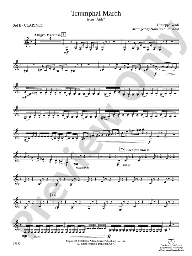 Triumphal March (from Aida): 3rd B-flat Clarinet: 3rd B-flat Clarinet ...
