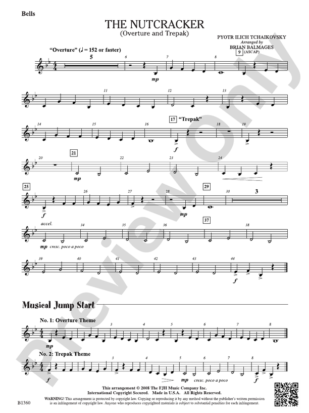 The Nutcracker (Overture and Trepak): Bells: Bells Part: Pyotr Ilyich Tchaikovsky - Digital ...