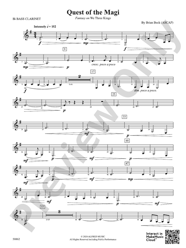 Quest of the Magi: B-flat Bass Clarinet: B-flat Bass Clarinet Part ...