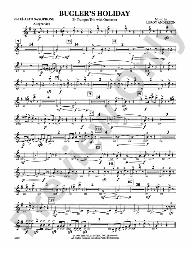 Bugler's Holiday: 2nd E-flat Alto Saxophone: 2nd E-flat Alto Saxophone Part - Digital Sheet ...