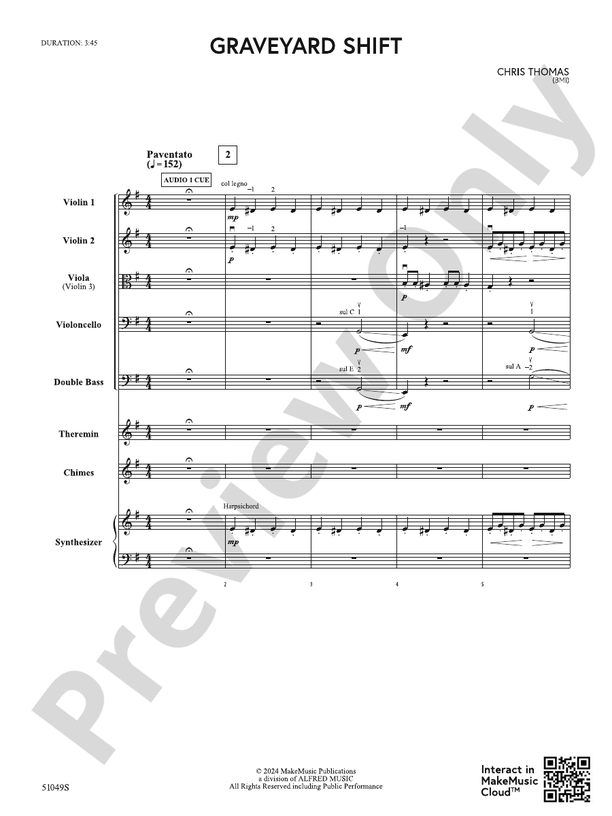 Graveyard Shift: String Orchestra Conductor Score & Parts: Chris Thomas - Digital Sheet Music ...