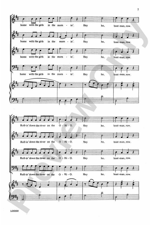 Dance, Boatman, Dance: SATB Choral Octavo - Digital Sheet Music Download