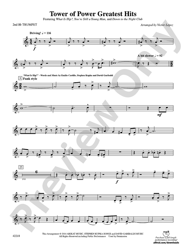 Tower of Power Greatest Hits: 2nd B-flat Trumpet: 2nd B-flat Trumpet ...