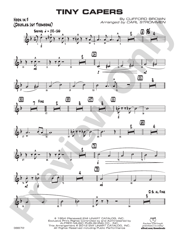 Tiny Capers: 1st F Horn: 1st F Horn Part - Digital Sheet Music Download