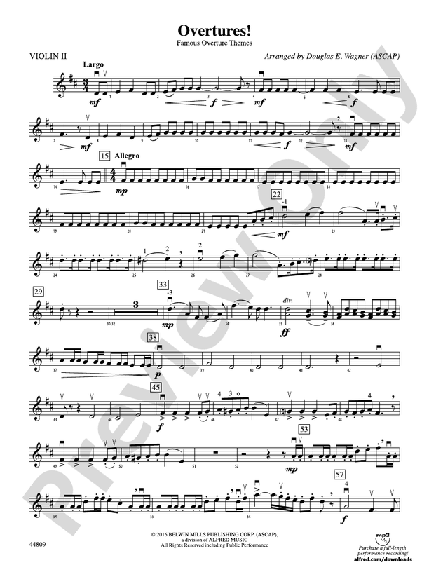 Overtures!: 2nd Violin: 2nd Violin Part - Digital Sheet Music Download