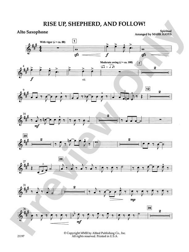 Rise Up, Shepherd, and Follow!: E-flat Alto Saxophone: E-flat Alto ...