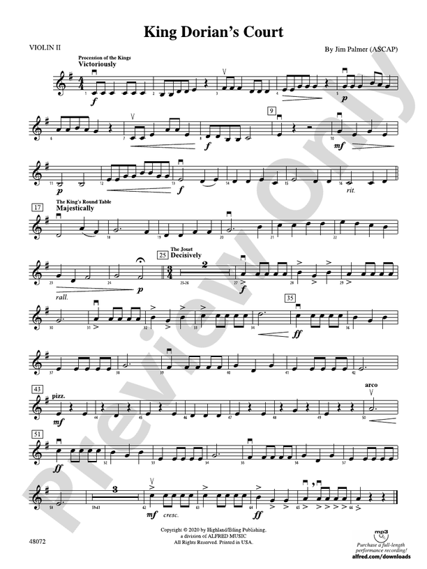 King Dorian's Court: 2nd Violin: 2nd Violin Part - Digital Sheet Music ...
