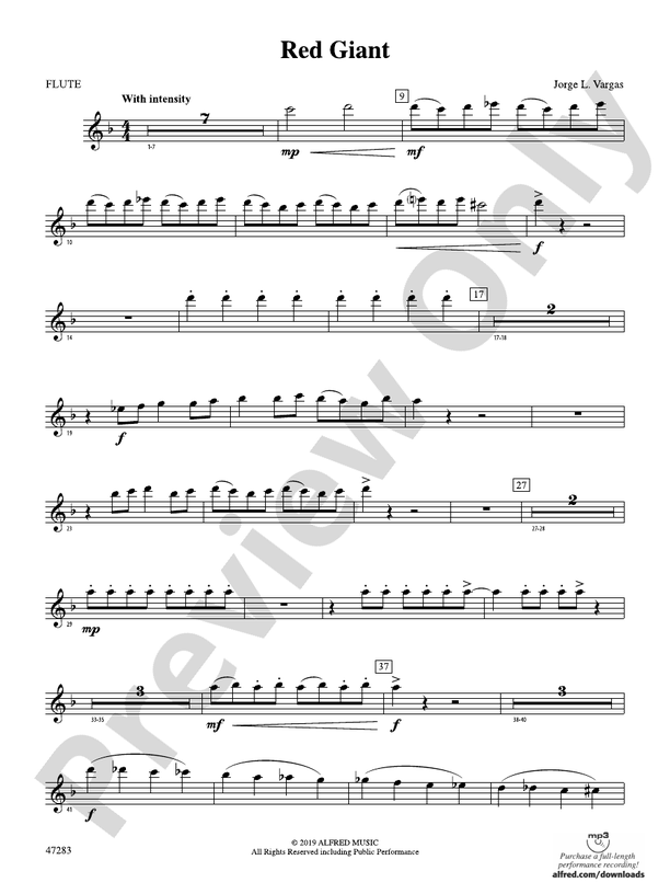 Red Giant: Flute: Flute Part - Digital Sheet Music Download