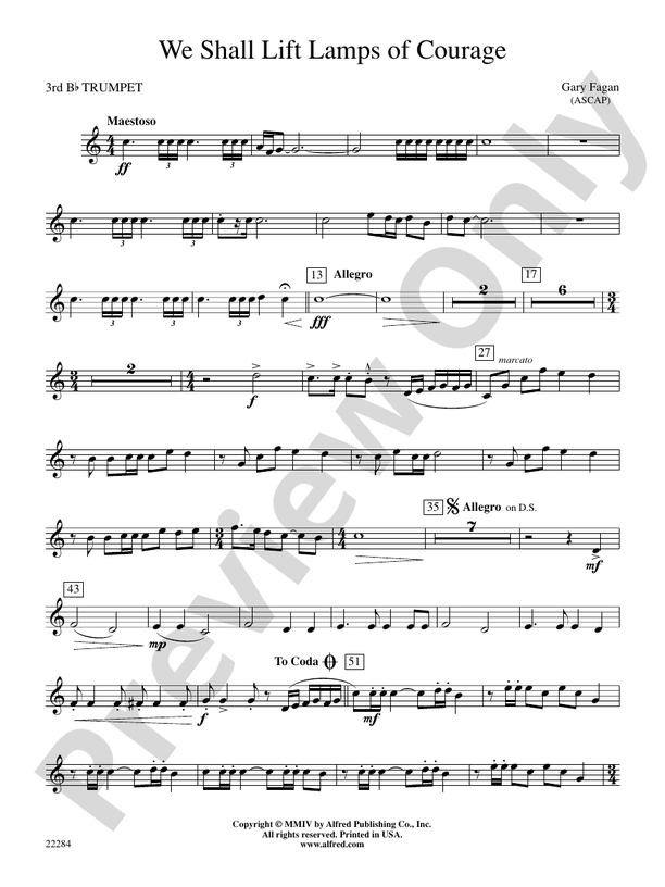 We Shall Lift Lamps of Courage: 3rd B-flat Trumpet: 3rd B-flat Trumpet Part - Digital Sheet ...