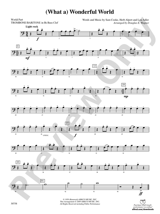 (What a) Wonderful World: (wp) 1st B-flat Trombone B.C.: (wp) 1st B ...