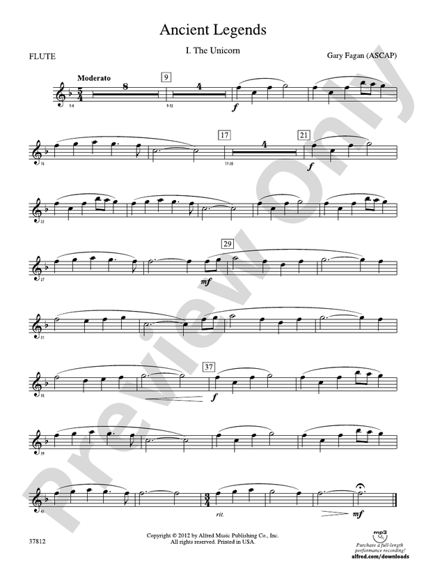 Ancient Legends: Flute: Flute Part - Digital Sheet Music Download