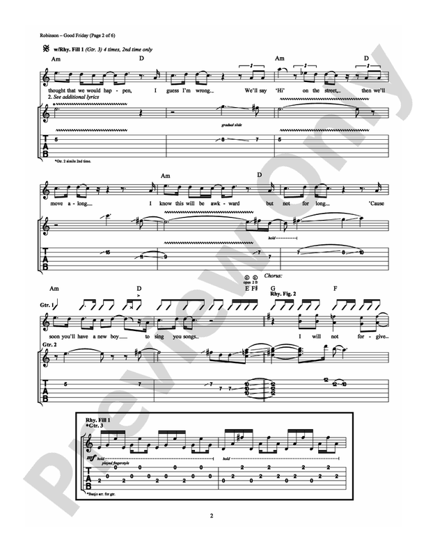 Good Friday: Guitar TAB: The Black Crowes - Digital Sheet Music Download