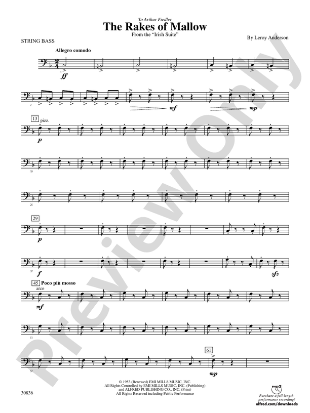 The Rakes of Mallow (from the Irish Suite): String Bass: String Bass ...
