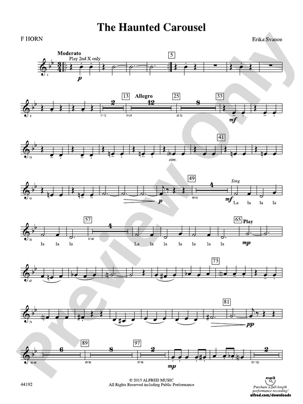 The Haunted Carousel: 1st F Horn: 1st F Horn Part - Digital Sheet Music ...